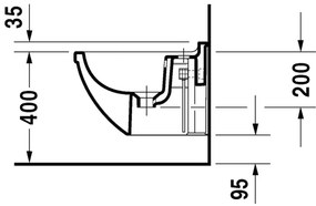 Duravit Starck 3 - Závěsný bidet Compact, 1 otvor pro armaturu propíchnutý, 360 x 475 mm, bílý 2281150000