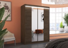 Posuvná skříň se zrcadlem a LED osvětlením FEVER 150