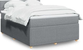 Box spring postel s matrací světle šedá 140 x 200 cm textil 3289779