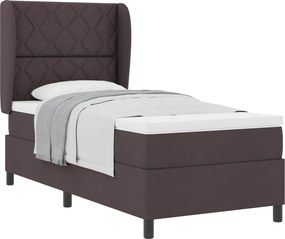Postel s boxspringem s čelo Tmavě hnědá 90 x 190 cm textil 3340602
