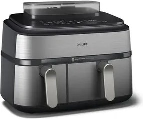 Philips 5000 series NA555/00 stříbrno-černá / Horkovzdušná fritéza / 2