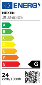 Mexen LDSR, LED stropní svítidlo, průměr 30 cm, 24W, studená - 6500K, 1920 lm, černá - L212-030-2465-70
