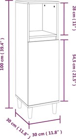 vidaXL 3dílný set koupelnového nábytku kompozitní dřevo [3185613] Barva: šedá sonoma