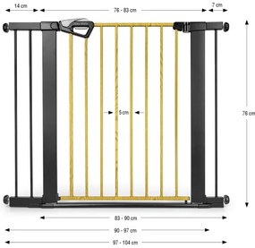 Bezpečnostní zábrana GUARDY 104 s rozšířením, černá / přírodní