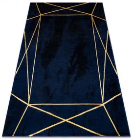 Kusový koberec EMERALD 1022 Luxusní moderní geometrický modrý zlatý Rozměr: 160x220 cm