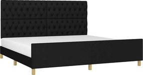 Rám postele s čelem černý 200x200 cm textil 3125326