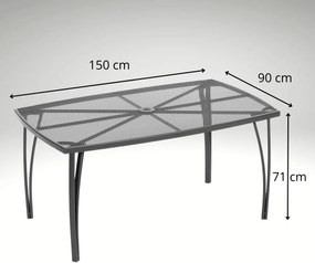 Vikio Zahradní kovový stůl 150x90cm V125 antracit