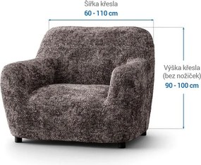 Bielastické potahy MARMO hnědé křeslo (š. 60 - 110 cm)