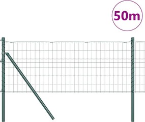 Euro plotové kotvení 50 x 0,4 m Ocel potažená PVC Zelená 3350340