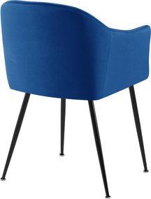 Jídelní židle Jaysie samet – tmavě modrá