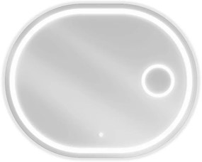 Mexen Umba podsvícené koupelnové zrcadlo s kosmetickým zrcátkem 80 x 60 cm, LED 6000K, anti-fog - 9822-080-060-611-00