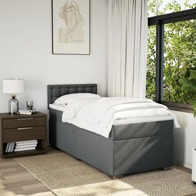Box spring postel s matrací tmavě šedá 90x200 cm textil 3285786