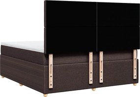 Box spring postel s matrací tmavě hnědá 180x200 cm textil 3292152