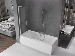 Mexen Velar L, 2-křídlová posuvná vanová zástěna 80 x 150 cm, 8mm čiré sklo, chromový profil, 896-080-003-01-01