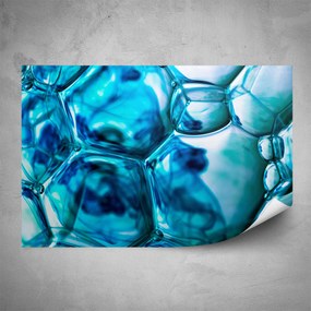 Plakát - Modré bubliny (60x40 cm) - PopyDesign
