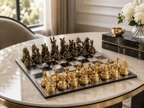 Luxusní šachová sada Chess Animals Gold & Bronze – 60*15*60 cm