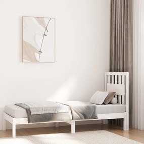 Rám postele bílý masivní borovice 75 x 190 cm malé jednolůžko 3103894