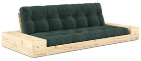 Tmavě zelená manšestrová rozkládací pohovka 244 cm Base – Karup Design