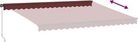 Ručně zatahovací markýza burgundská 450 x 350 cm 3215002