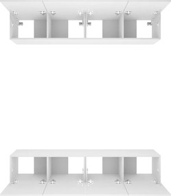 TV skříňky 4 ks bílé 80 x 30 x 30 cm kompozitní dřevo 3114182