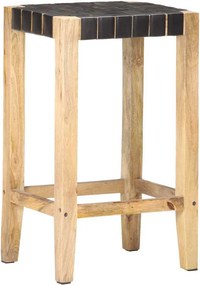 vidaXl Barové stoličky 2 ks černé pravá kůže 75 cm 321835