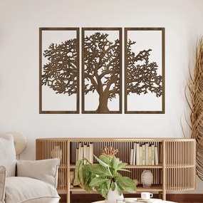dřevo života 3 dílný dřevěný strom XXL Barevný vzor: Bílá, Rozměry (cm): 120x86