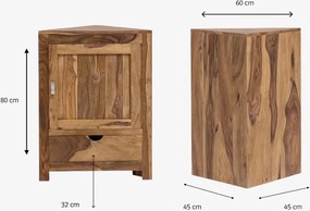 furniture-nabytek.cz - Rohová koupelnová skříňka Laredo akácie
