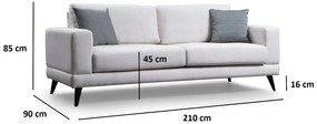 Hanah Home Třímístná pohovka NORDIC béžová 560ARE1318