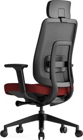 Kancelářská ergonomická židle K42  SP – síť/ čalouněná, červená