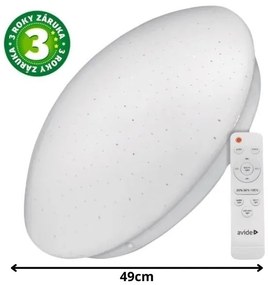 Prémiové led stropní svítidlo Avide Stella XL 49cm 48W 3100lm CCT dálkové ovládání, 3 roky