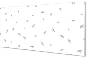 akrylový obraz šedé ptáků 125x50 cm