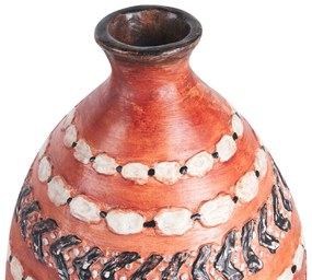 Pálená hlína Dekorativní váza 36 Hnědá Bílá KUMU Beliani