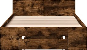 Rám postele se zásuvkou kouřový dub 75x190 cm kompozitní dřevo 3280808