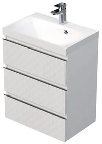 Koupelnová skříňka s umyvadlem SAT Cube Way 60x71x40 cm bílá mat CUBE3D603ZB