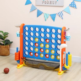 AIYAPLAY 4-v-1 herní set, Čtyři v řadě, výškově nastavitelný, síťová taška, plast, barevný