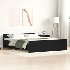 Rám postele bez matrace černý dub 160x200 cm kompozitní dřevo 3329321