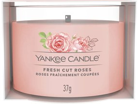 Yankee Candle –  votivní svíčka ve skle Fresh Cut Roses (Čerstvě nařezané růže), 37 g