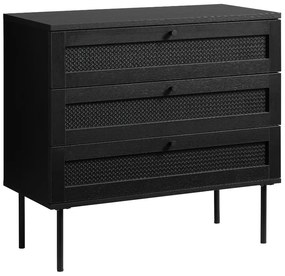 Černá nízká komoda Unique Furniture Pensacola 80 x 40 cm