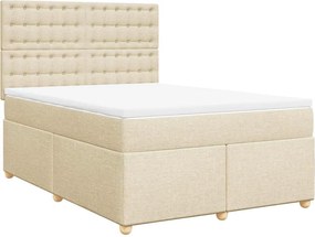 Box spring postel s matrací krémová 140x190 cm textil 3293594