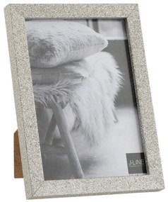 Stříbrný dekorativní fotorámeček s flitry Glitter silver - 15*2*20 cm / 13*18cm