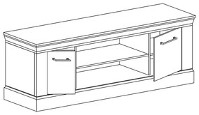 Antica K | TV stolek A4 | 142 cm | kraft zlatý