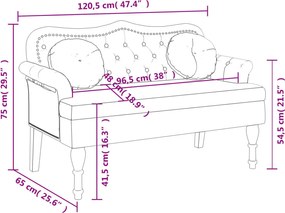 vidaXL Lavice s polštáři 120,5 x 65 x 75 cm samet [372140] Barva: Tmavě šedá