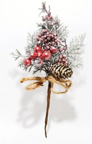 Vánoční dekorace VĚTVIČKA SVÁTEČNÍ SE ŠIŠKOU