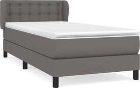 Box spring postel s matrací šedá 90x190 cm umělá kůže 3127287