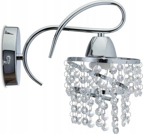 Lampa nástěnné křišťálové stříbrné glamour Crystal VIII 1xE27 krystaly