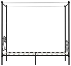 vidaXL Marketos Rám postele s nebesy černý kovový 90 x 200 cm