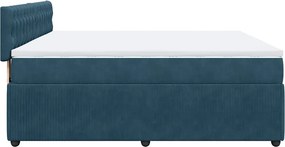 Box spring postel s matrací modrá 180 x 200 cm samet 3290116