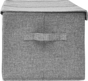 Úložný box textil 50 x 30 x 25 cm šedý 332914