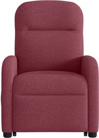 Elektrické zvedací masážní polohovací křeslo vínové textil 3303005