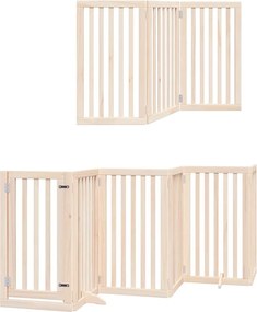 Zábrana pro psy s dvířky skládací 12 panelů 600 cm topol 3155645